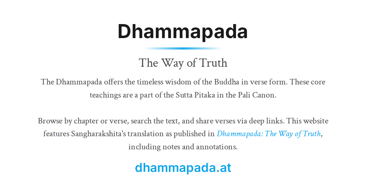 The Way of Truth | Dhammapada